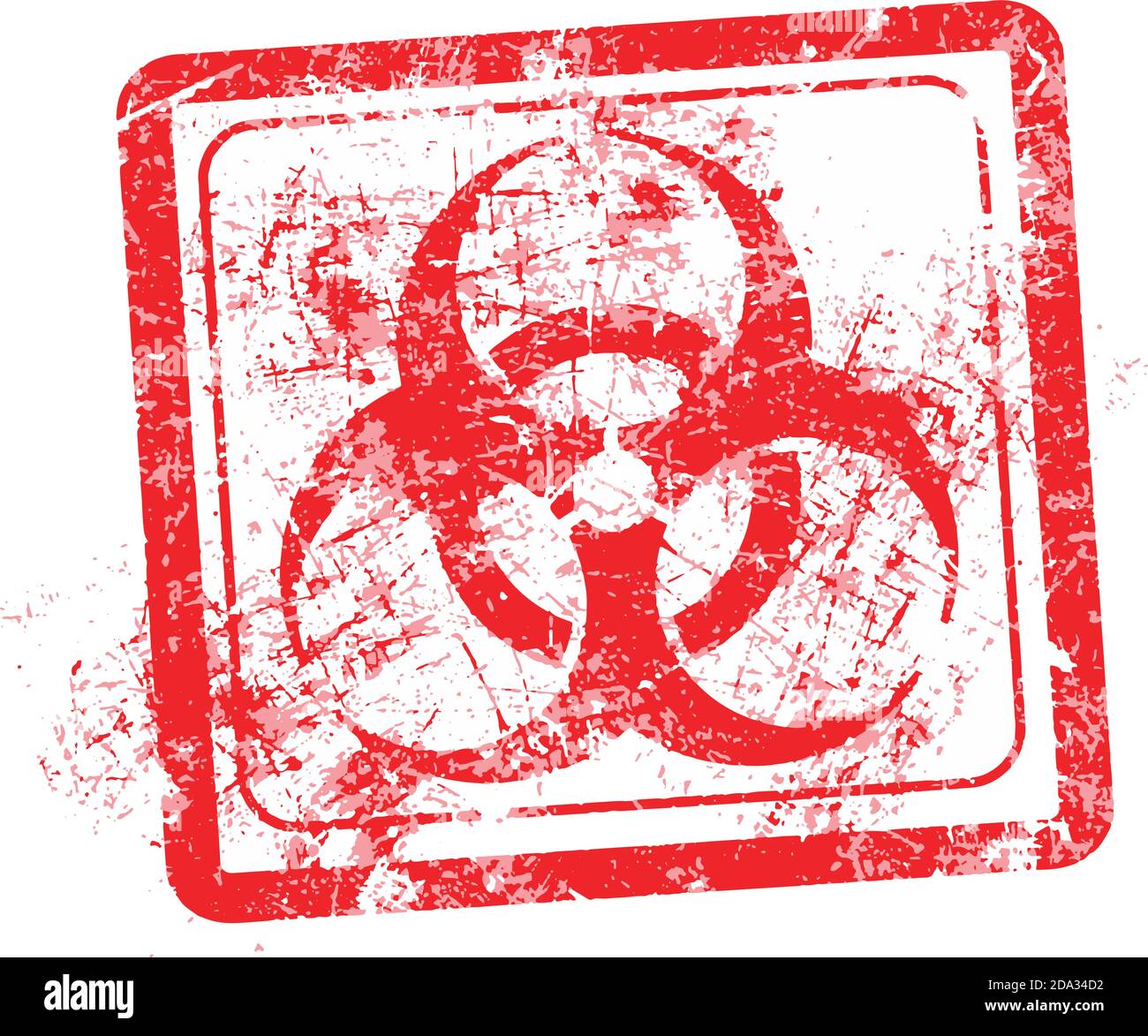 biohazard sign red grunge rubber stamp vector illustration Stock Vector ...