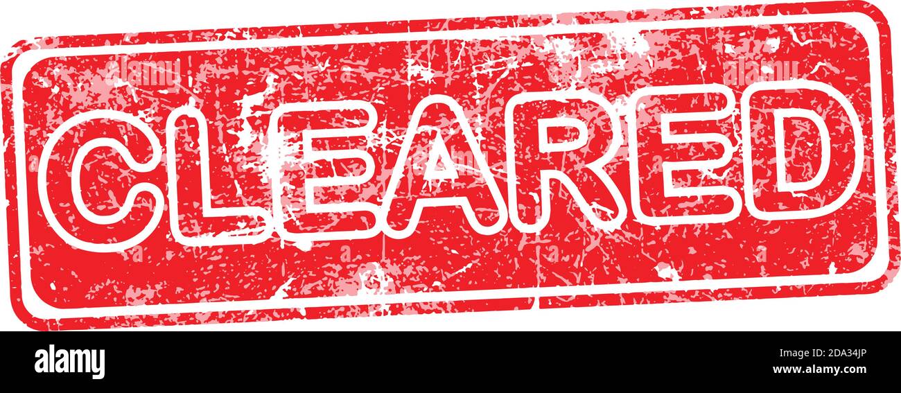 cleared red grunge rubber stamp vector illustration Stock Vector Image ...