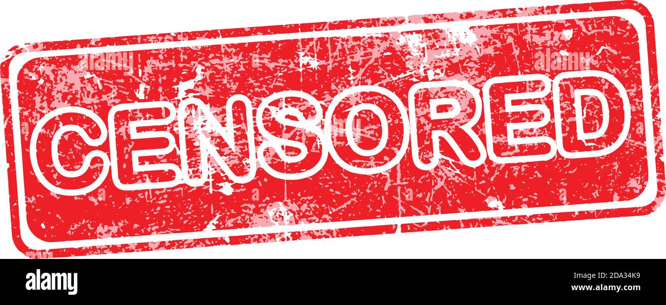 censored red grunge rubber stamp vector illustration Stock Vector Image ...