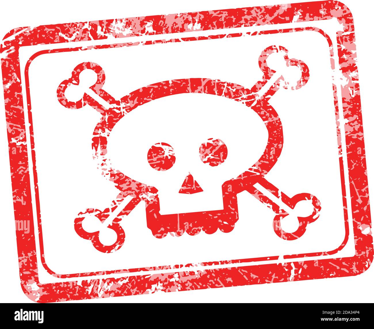 Rubber grunge stamp illustration skull and bones symbol Stock Vector ...