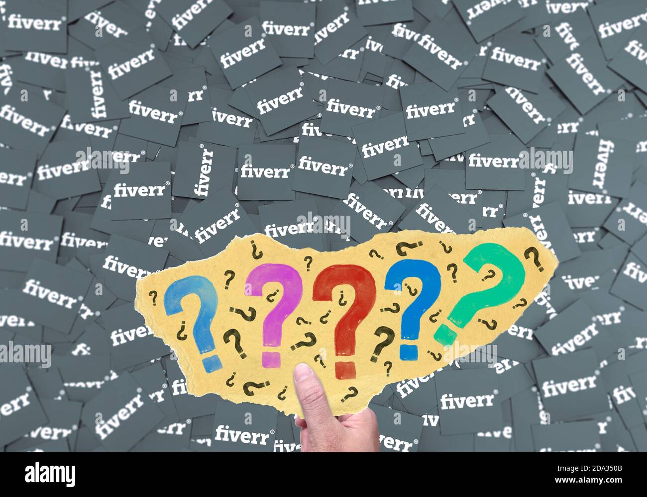 fiverr Question Mark, Social Media Background Stock Photo - Alamy