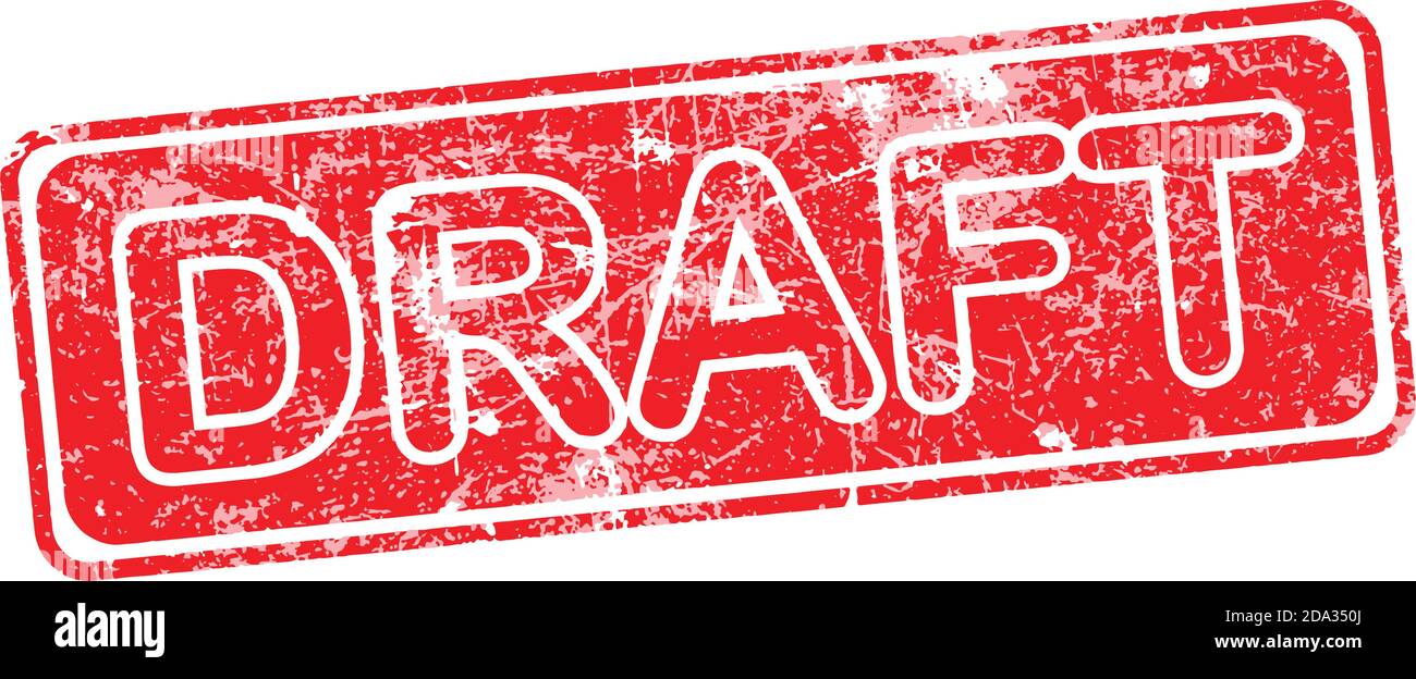 draft red grunge rubber stamp vector illustration Stock Vector Image ...