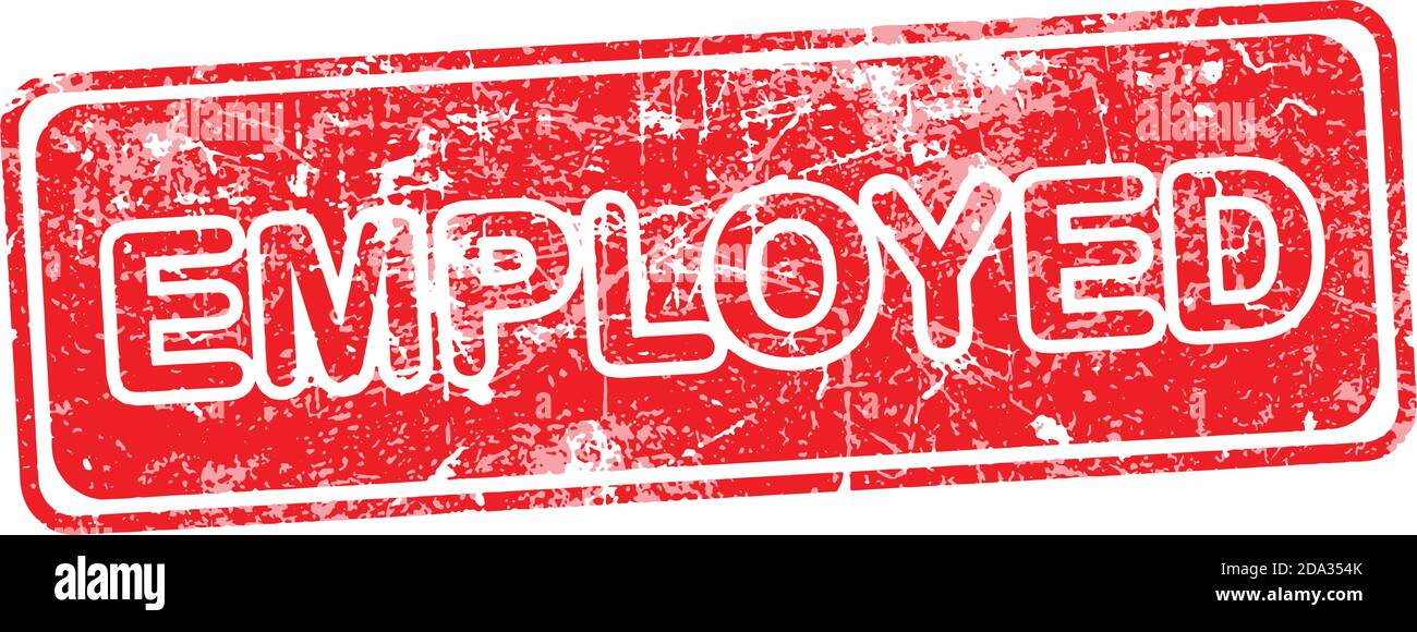 EMPLOYED red Rubber Stamp isolated on white background Stock Vector ...