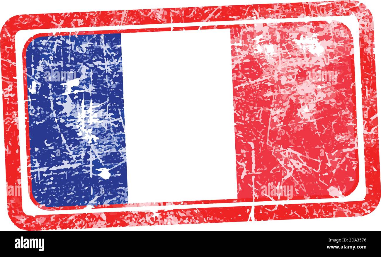 france flag red grunge rubber stamp vector illustration Stock Vector ...