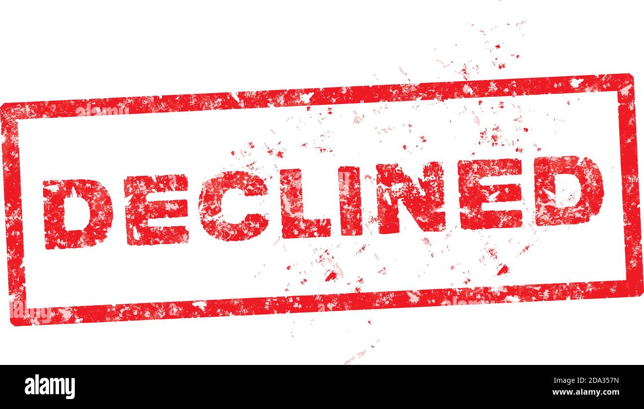 'DECLINED' red rubber stamp vector over a white background Stock Vector ...