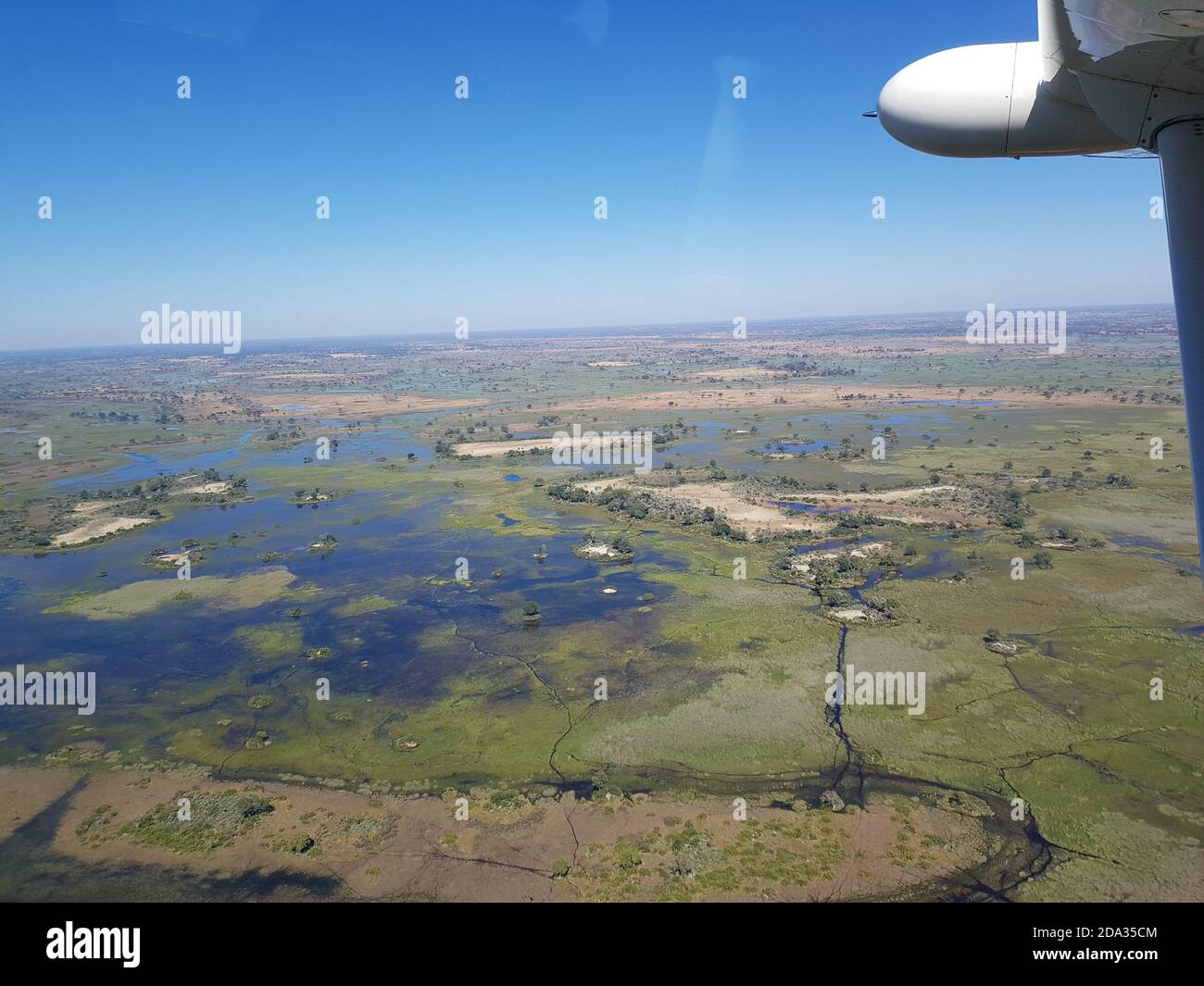 View of Okavango Delta in Botswana from an airplane Stock Photo - Alamy