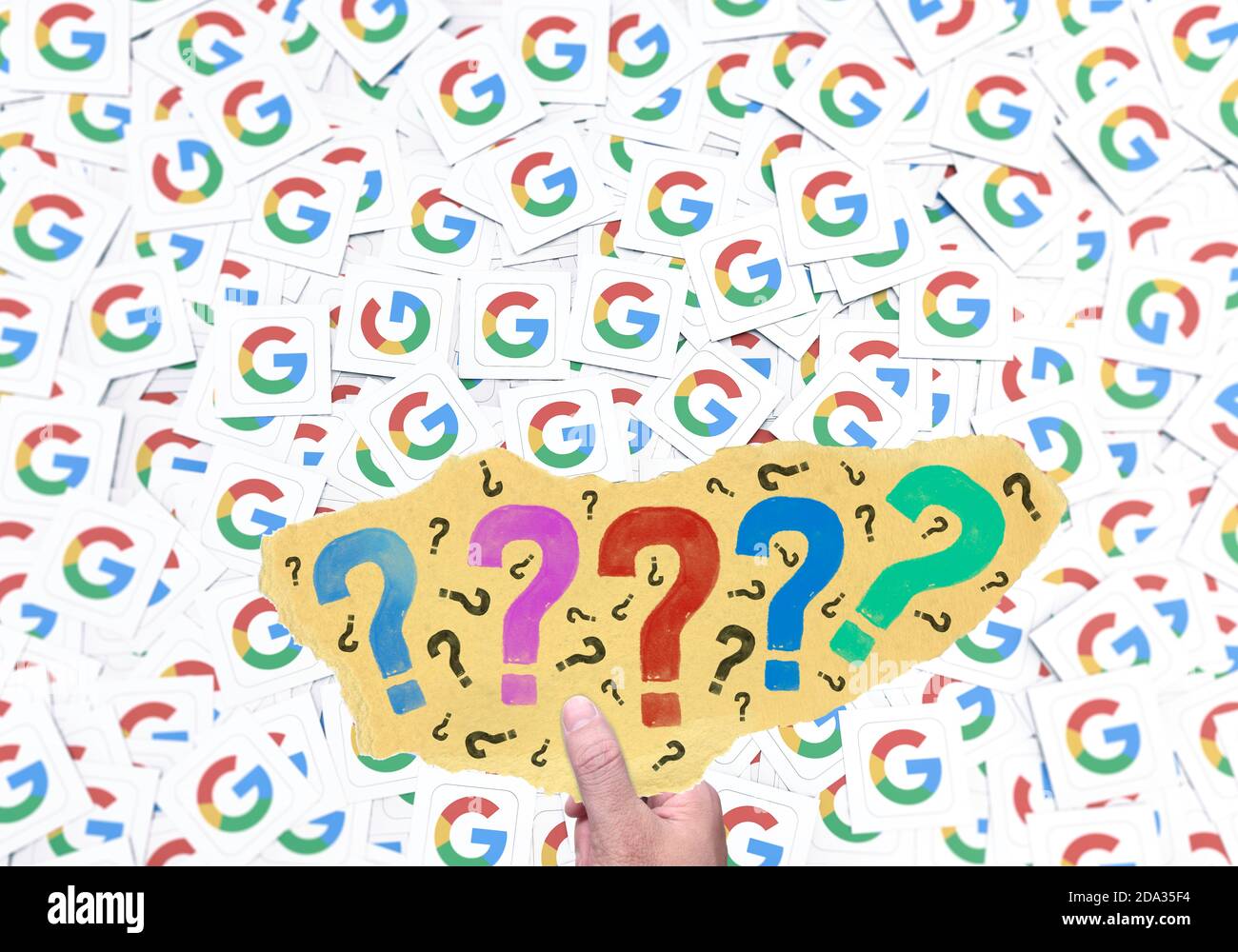 Google Question Mark, Social Media Background Stock Photo - Alamy