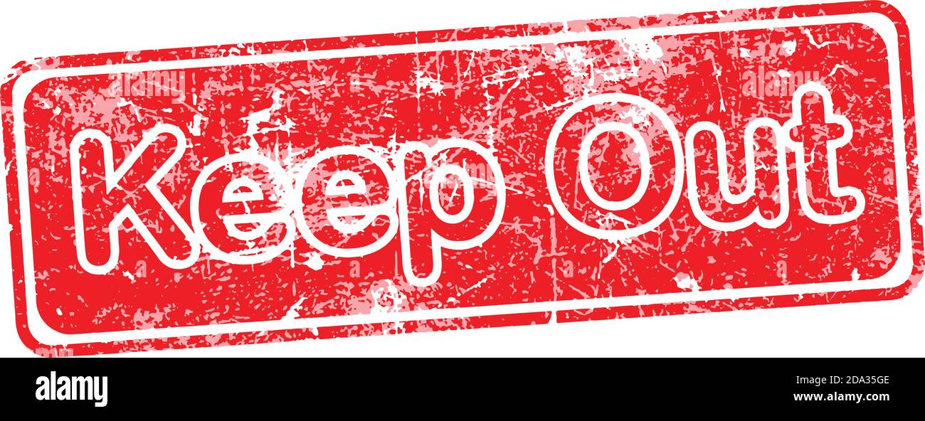 keep out red grunge rubber stamp vector illustration Stock Vector Image ...