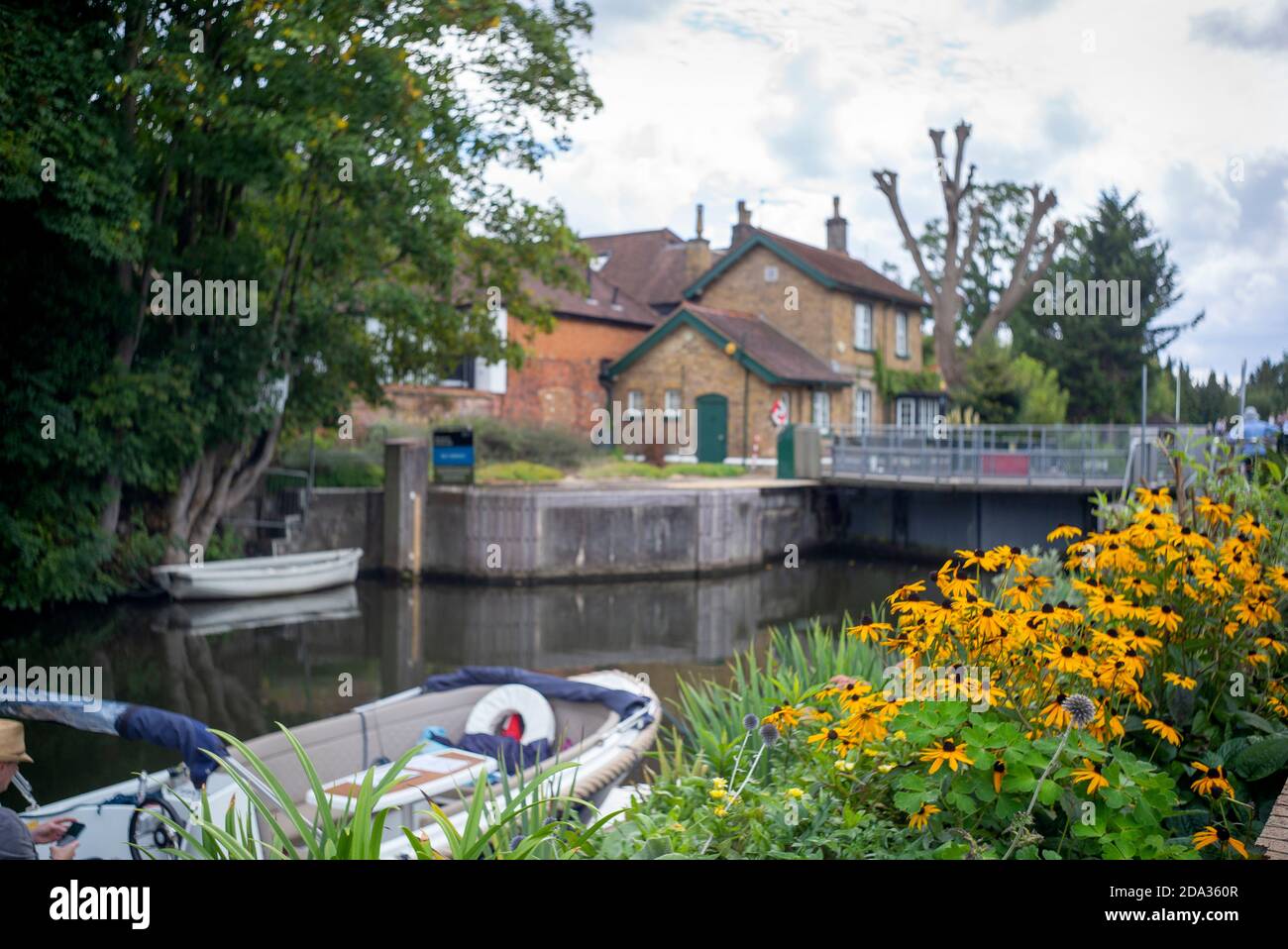 Looking back the up river lock gates hi-res stock photography and ...
