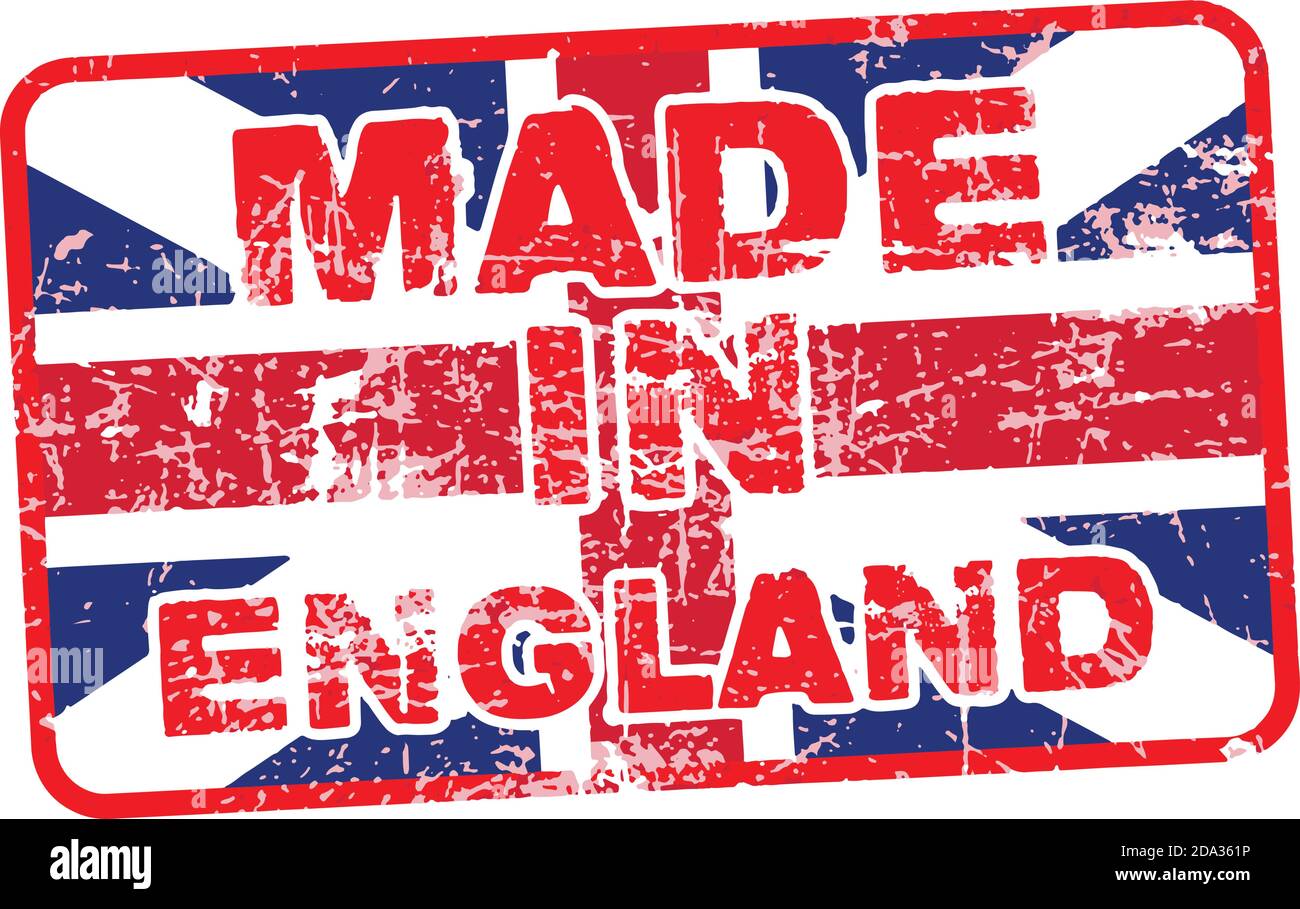 grunge rubber stamp with text Made in England in the background of The ...