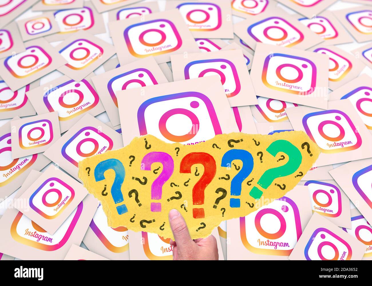 instagram Question Mark, Social Media Background Stock Photo - Alamy