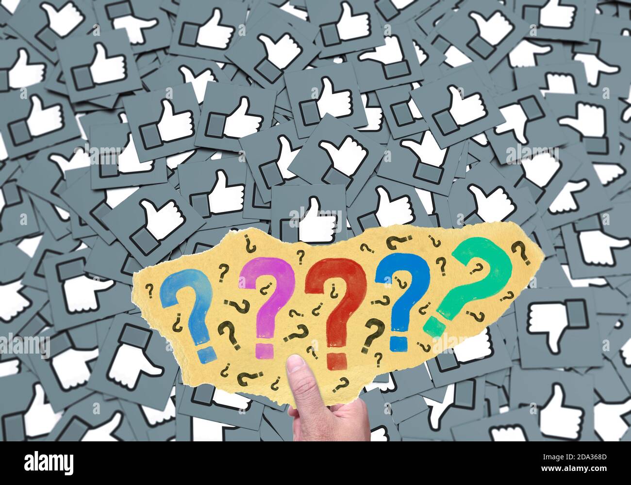 Like, Question Mark, Social Media Background Stock Photo - Alamy