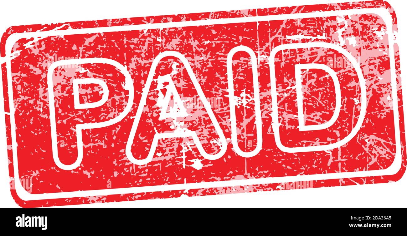 PAID red grunge rubber stamp vector illustration Stock Vector Image ...