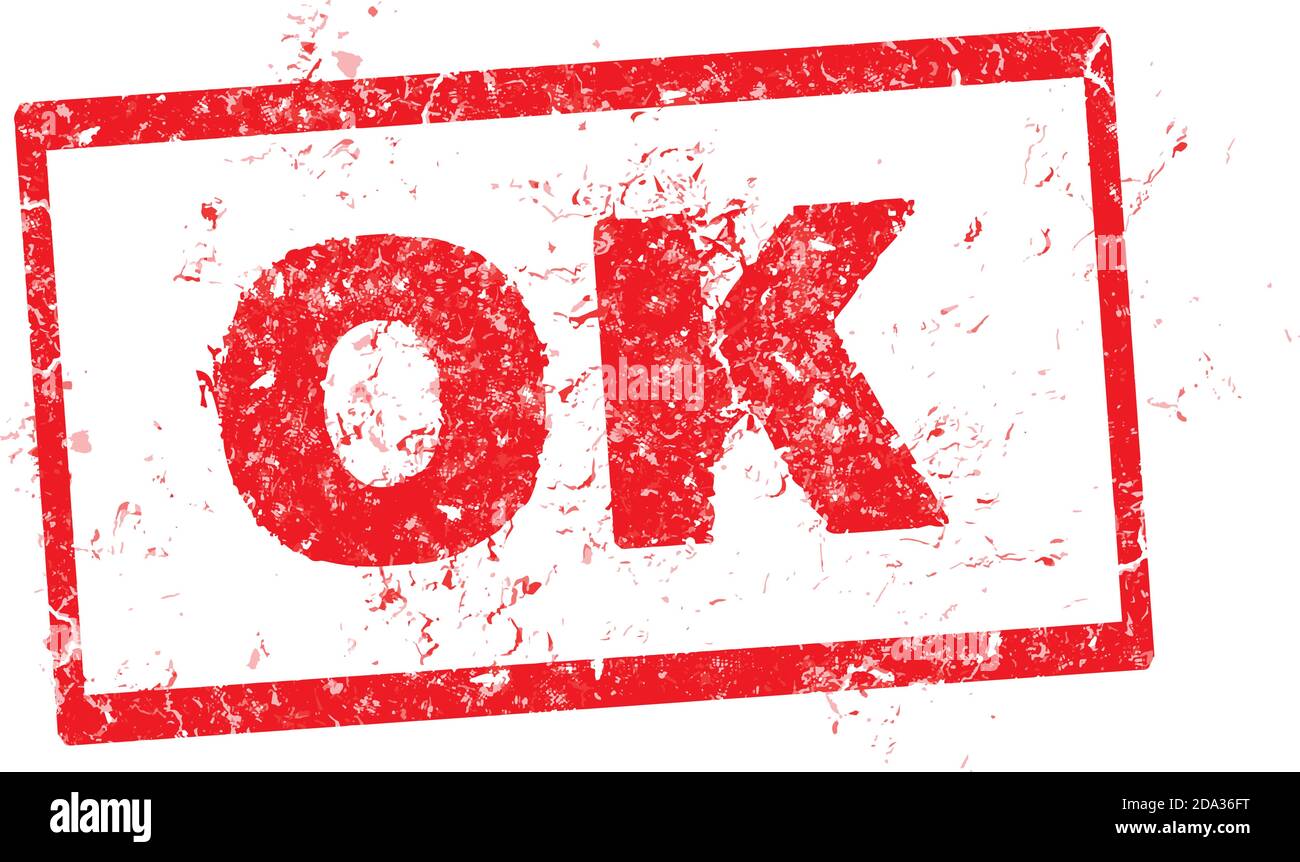 OK red stamp vector on white background Stock Vector Image & Art - Alamy