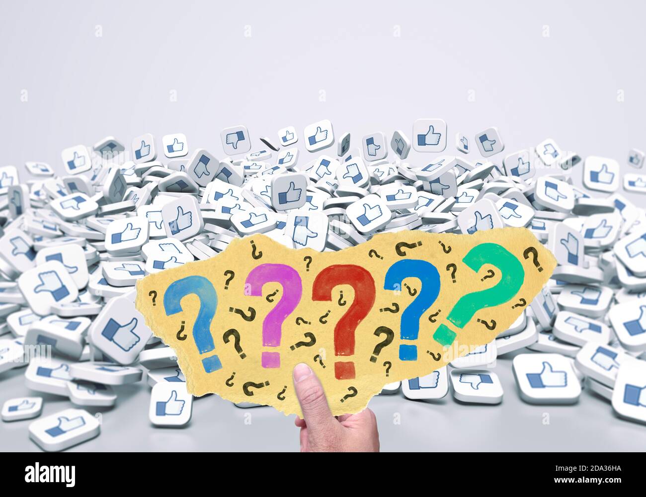 Like, Question Mark, Social Media Background Stock Photo - Alamy