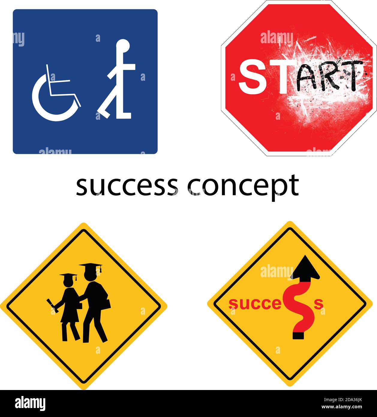 creative design success concept from universal signs vector Stock ...