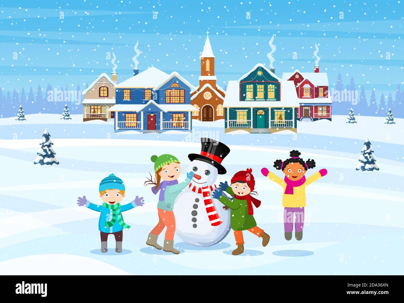 School building snow Stock Vector Images - Alamy