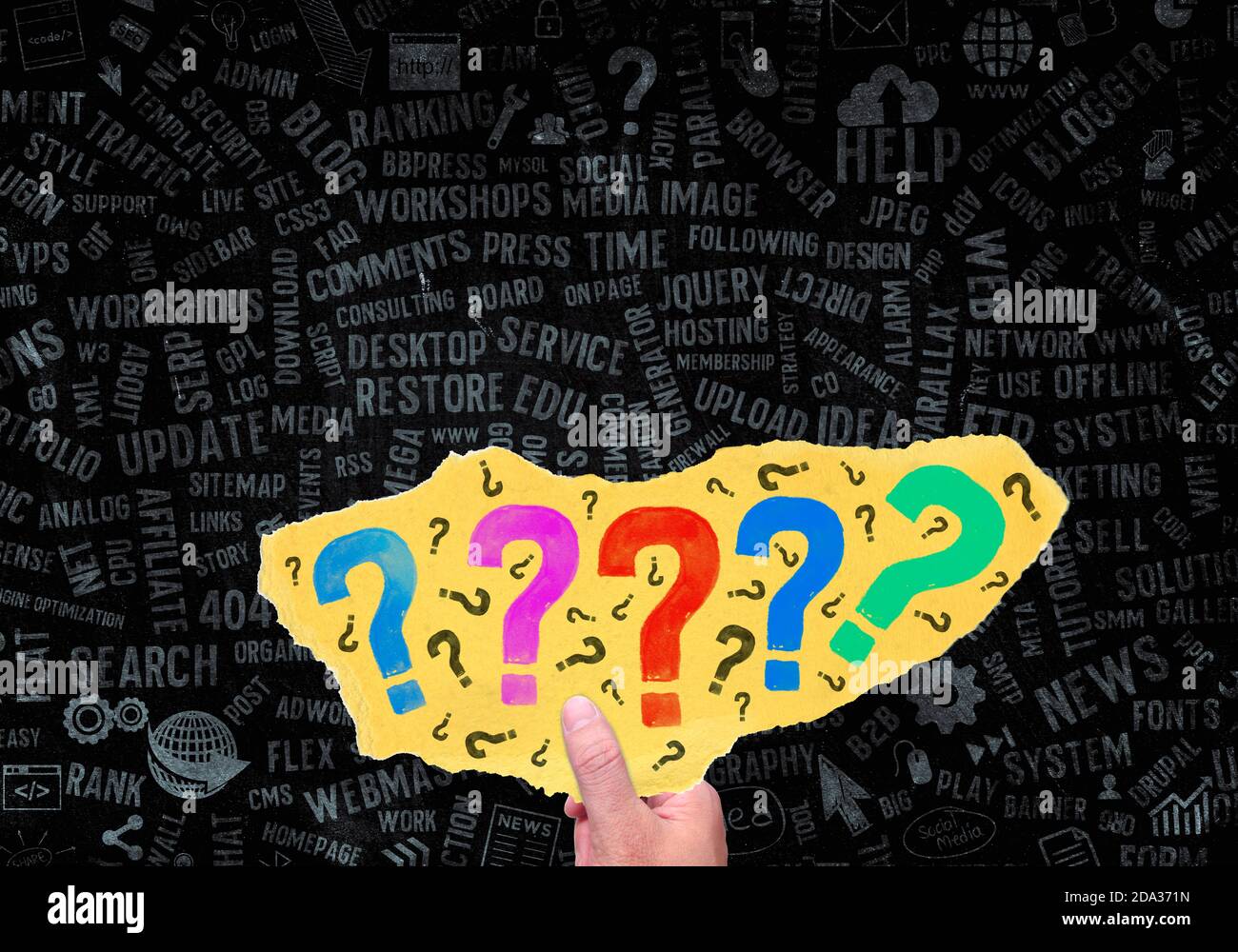 Social Media Question Mark, Social Media Background Stock Photo - Alamy