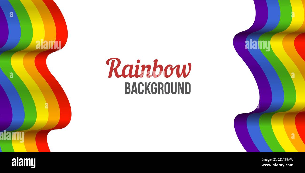 Waving Rainbow flag on white background. Rainbow LGBT flag vector ...