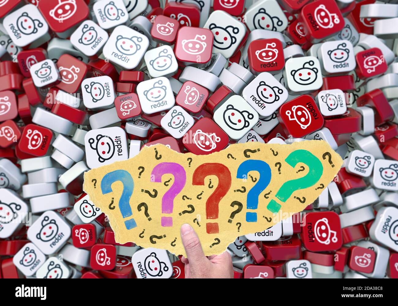 Reddit Question Mark, Social Media Background Stock Photo - Alamy