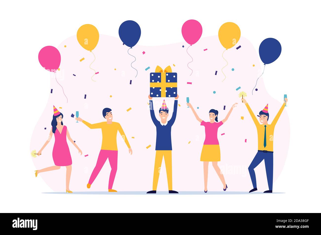 Surprise group happy people Cut Out Stock Images & Pictures - Alamy