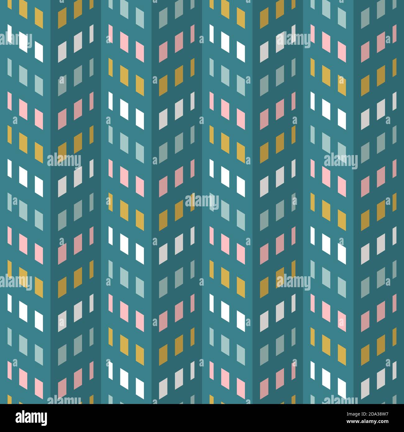 Teal And Pink Chevron Background