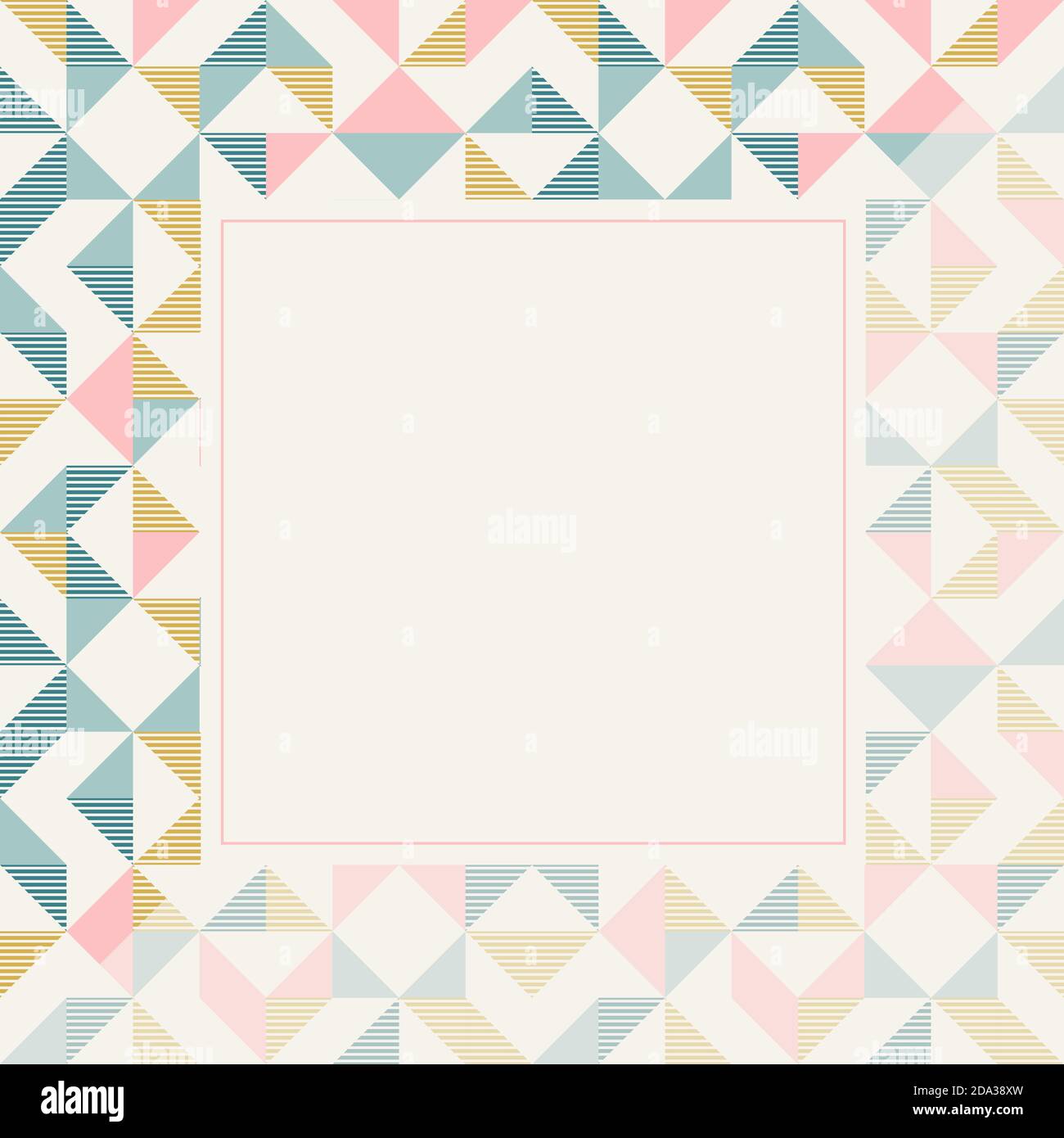 Square frame in retro colors. Abstract geometric background pattern ...