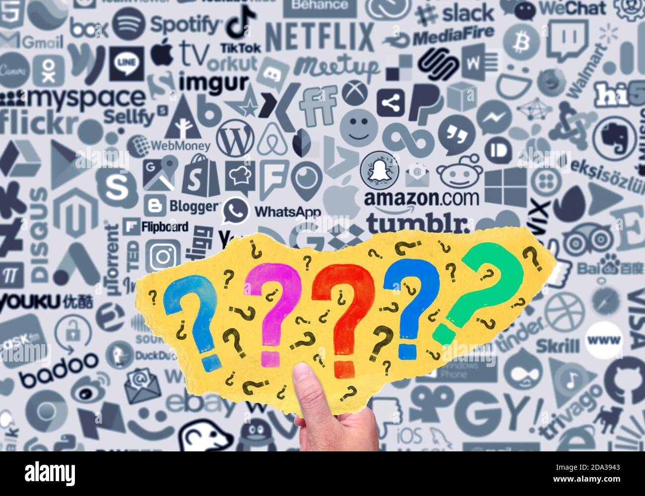 Question Mark, Social Media Background Stock Photo - Alamy