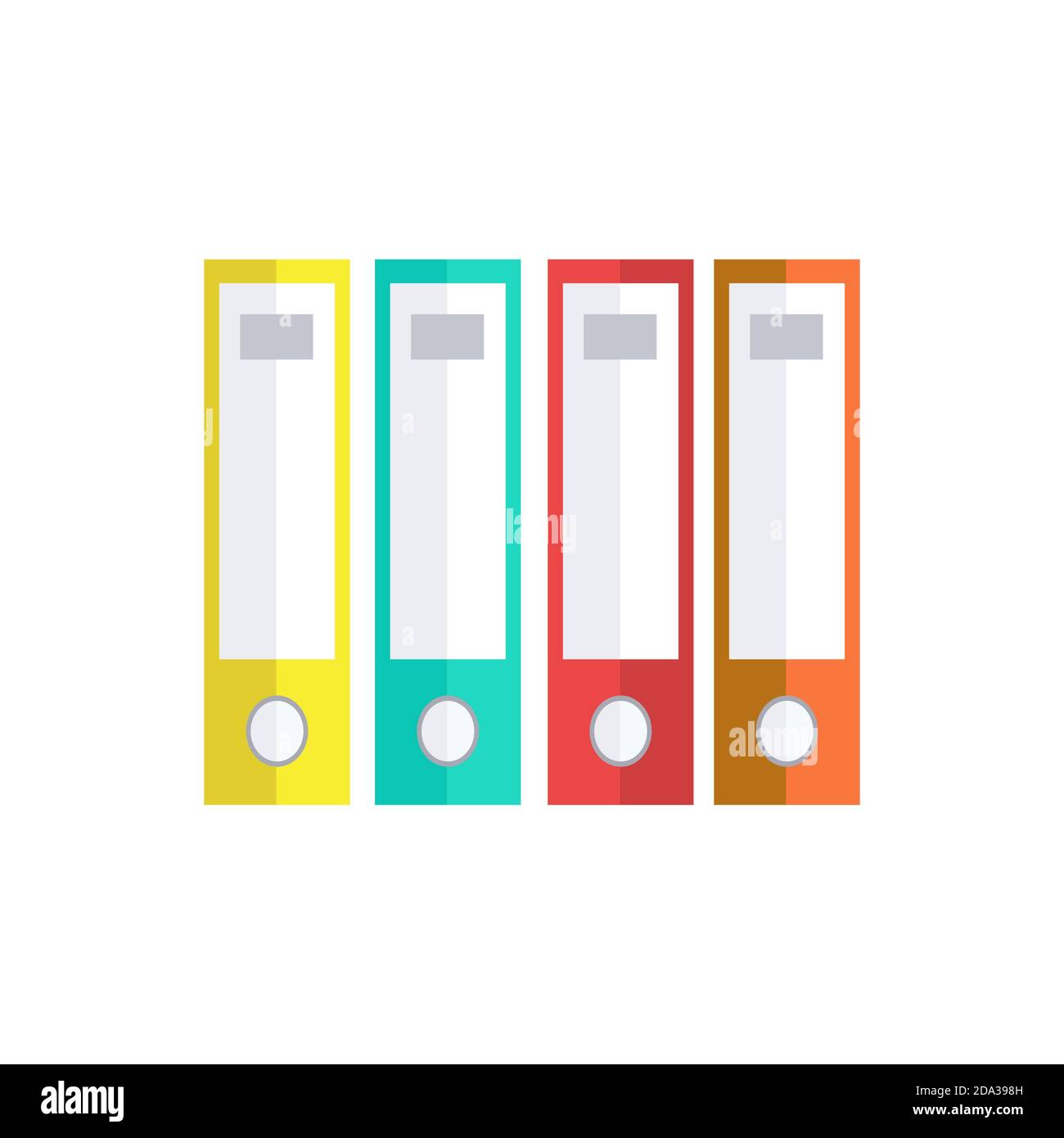 Office folders for storing contracts on white background. Colorful ...