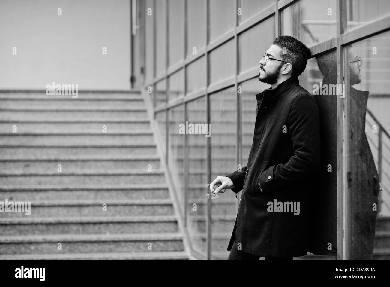 Man bearded wear eyeglasses Black and White Stock Photos & Images - Alamy