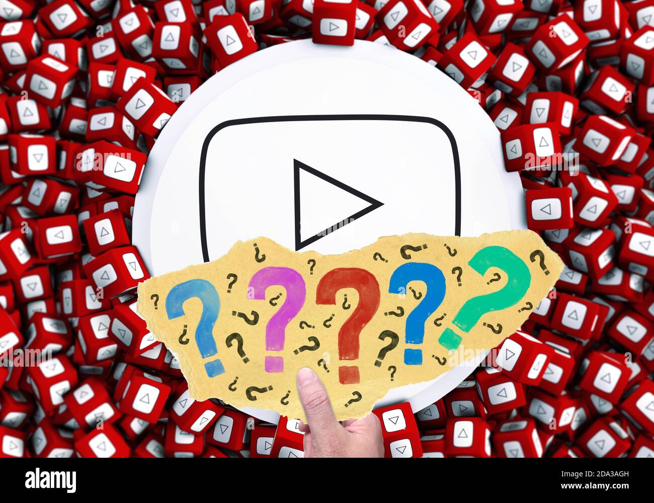 Youtube Question Mark, Social Media Background Stock Photo - Alamy