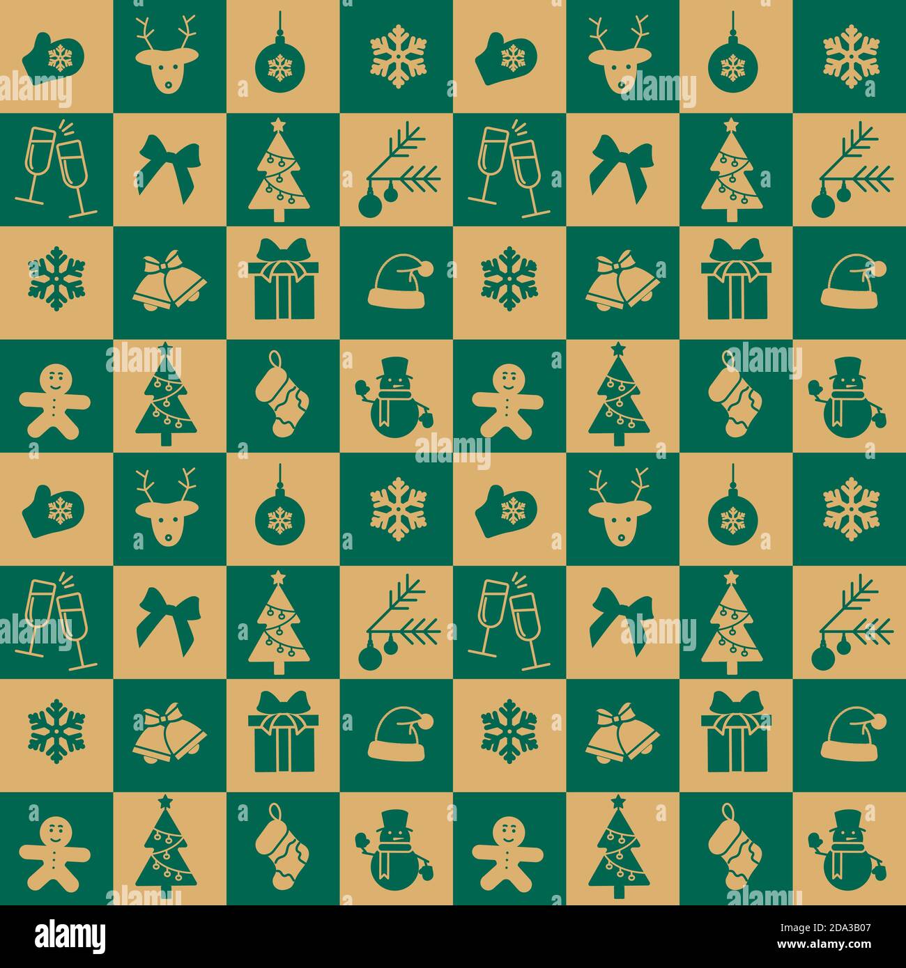 Christmas Green and yellow seamless tile pattern Stock Vector Image ...