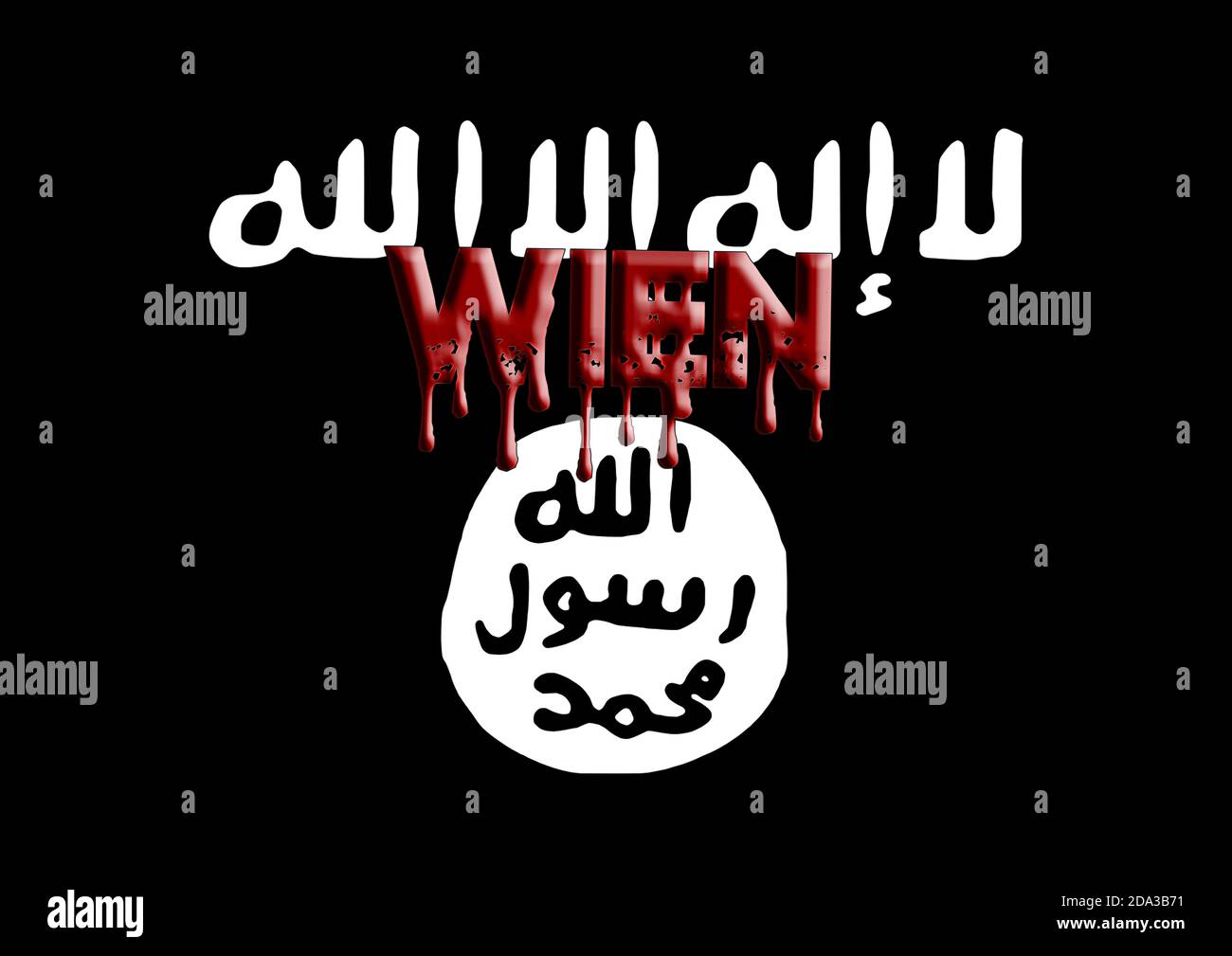 Flag of ISIS, Target Vienna, Austria Stock Photo - Alamy