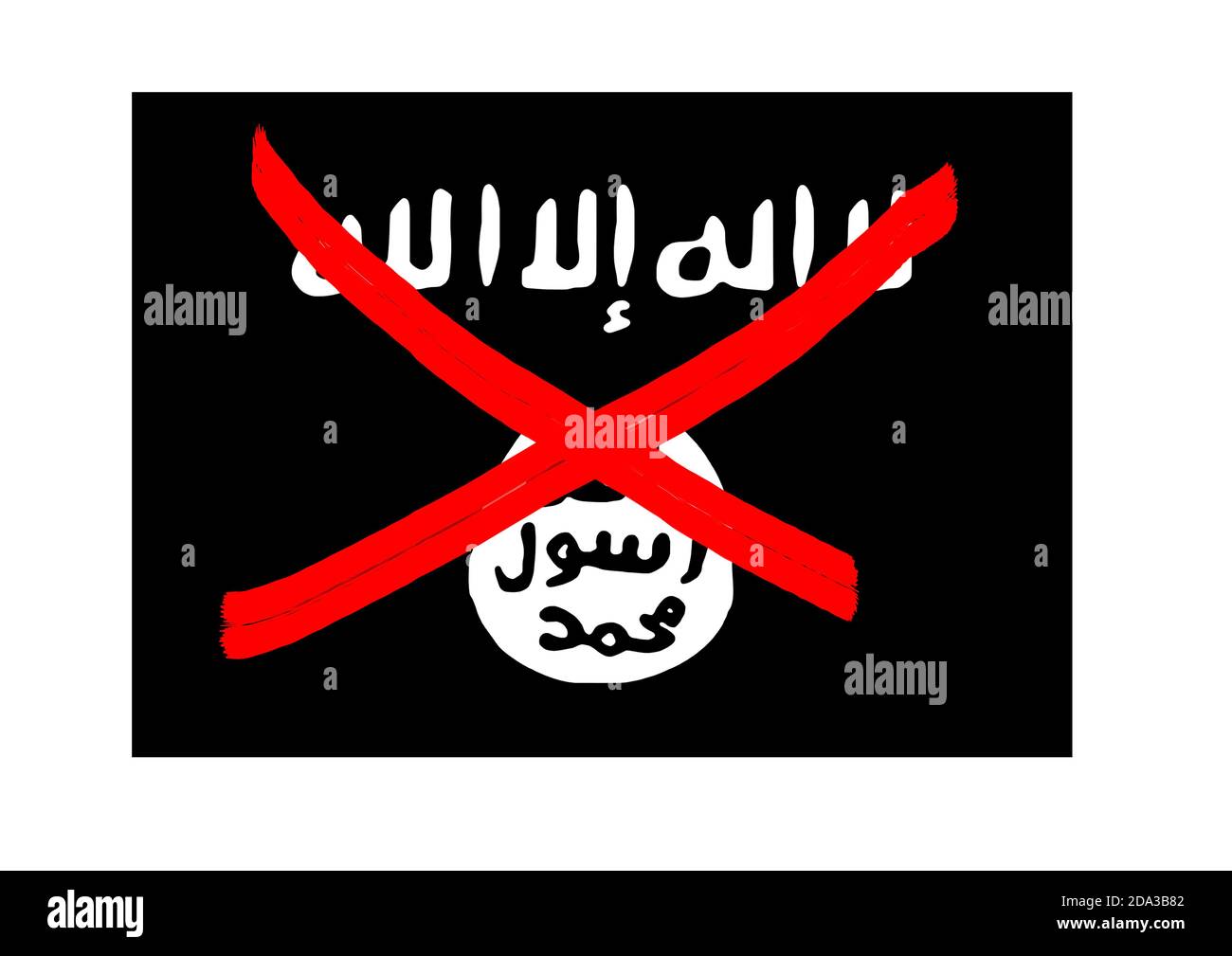 Flag of ISIS, prohibited, ban Stock Photo - Alamy