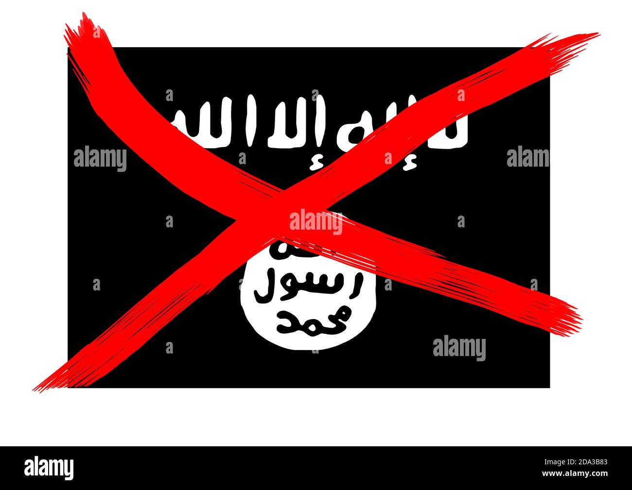 Flag of ISIS, prohibited, ban Stock Photo - Alamy