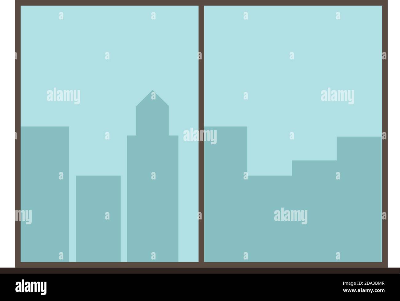 window with city buildings view design, architecture home and house ...