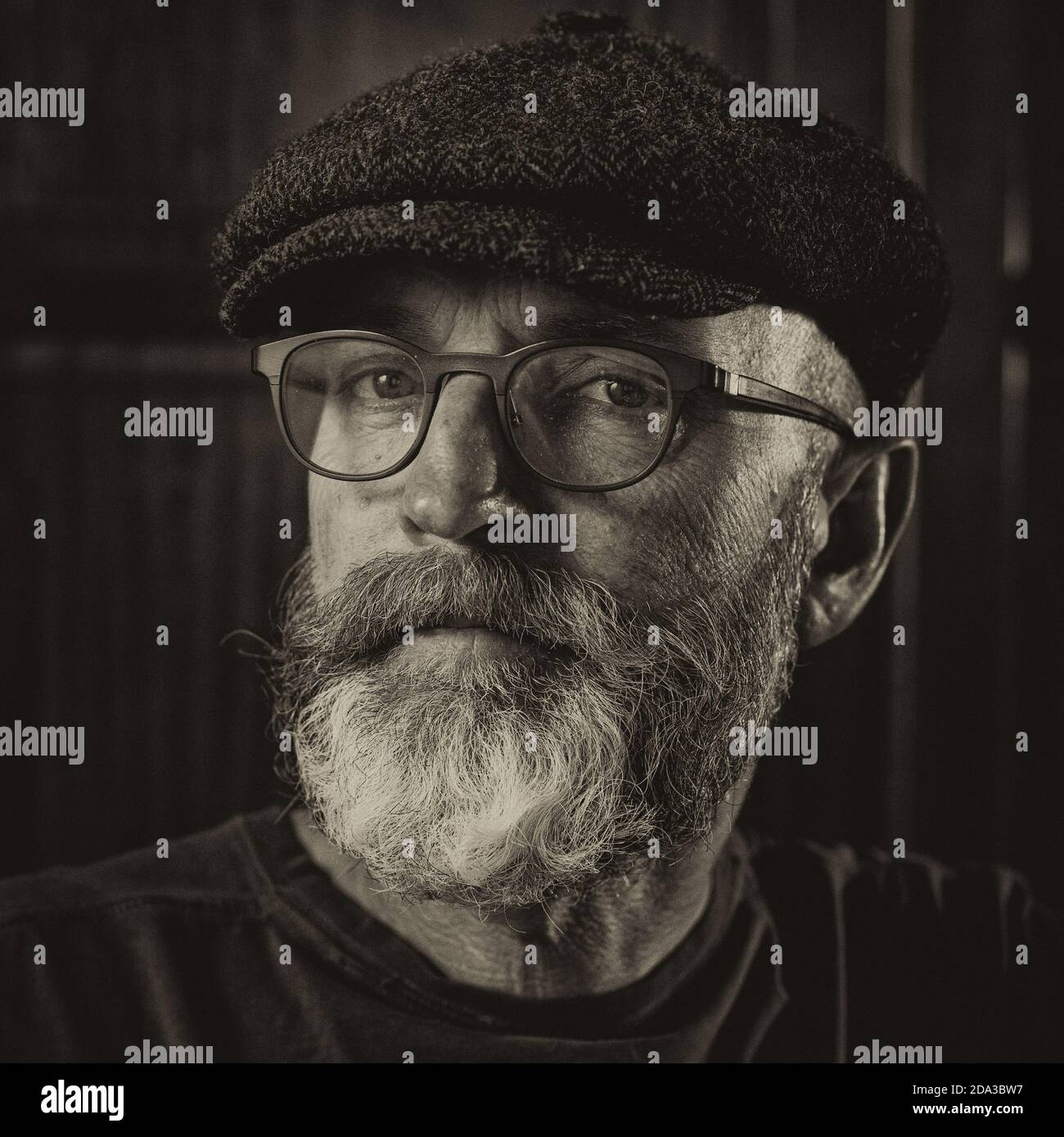 Portrait of middle aged male figure looking at camera Stock Photo - Alamy