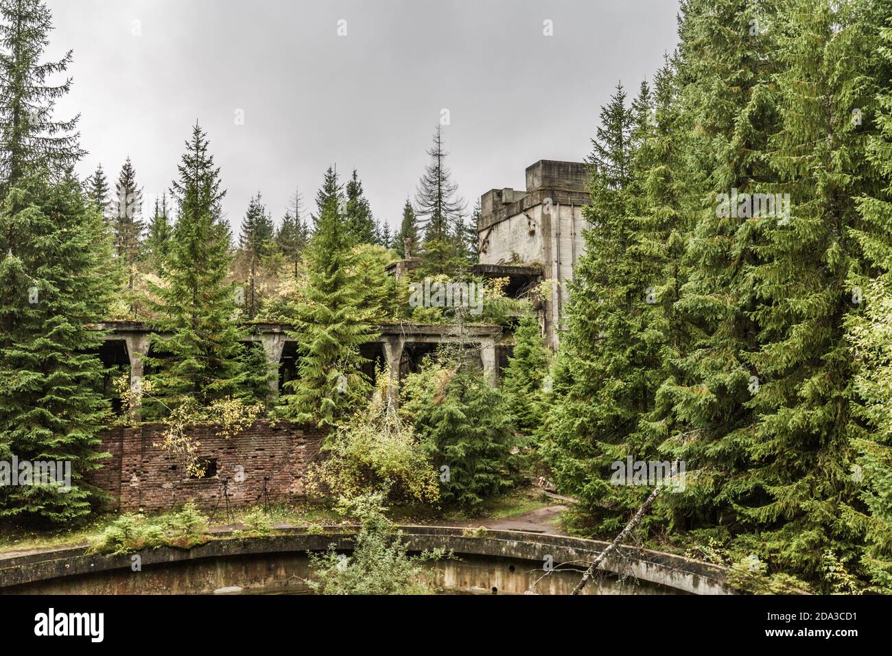 The Mining tower and tin processing plant Rolava-Sauersack appears ...