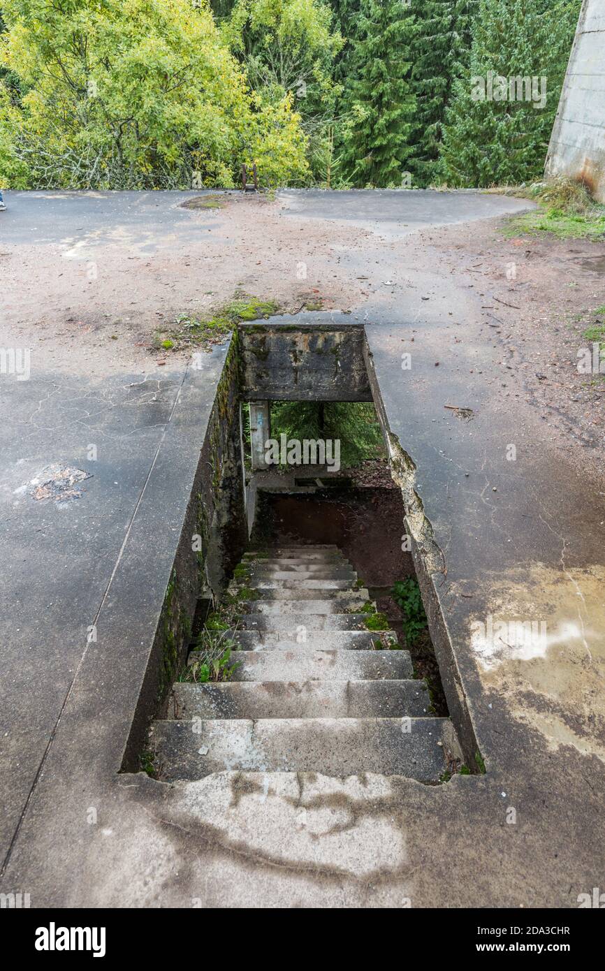 Steps to the top of the Mining tower and tin processing plant Rolava ...
