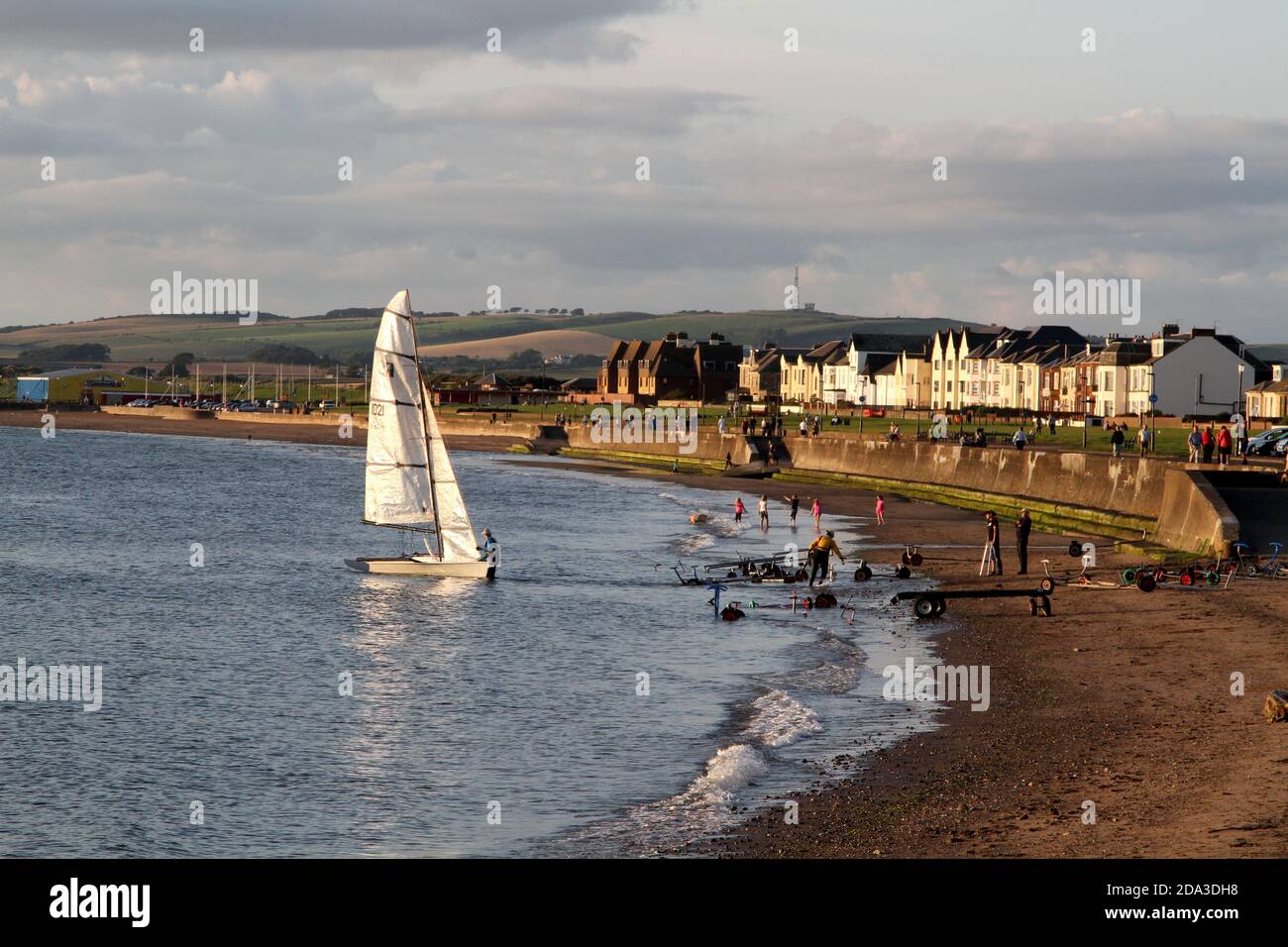 Prestwick, Ayrshire, Scotland, UK. View north showing Prestwick Sailing ...
