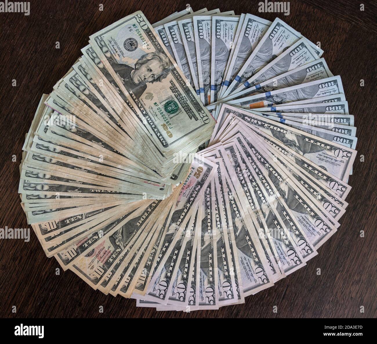 United States of America paper money of different denominations Stock ...