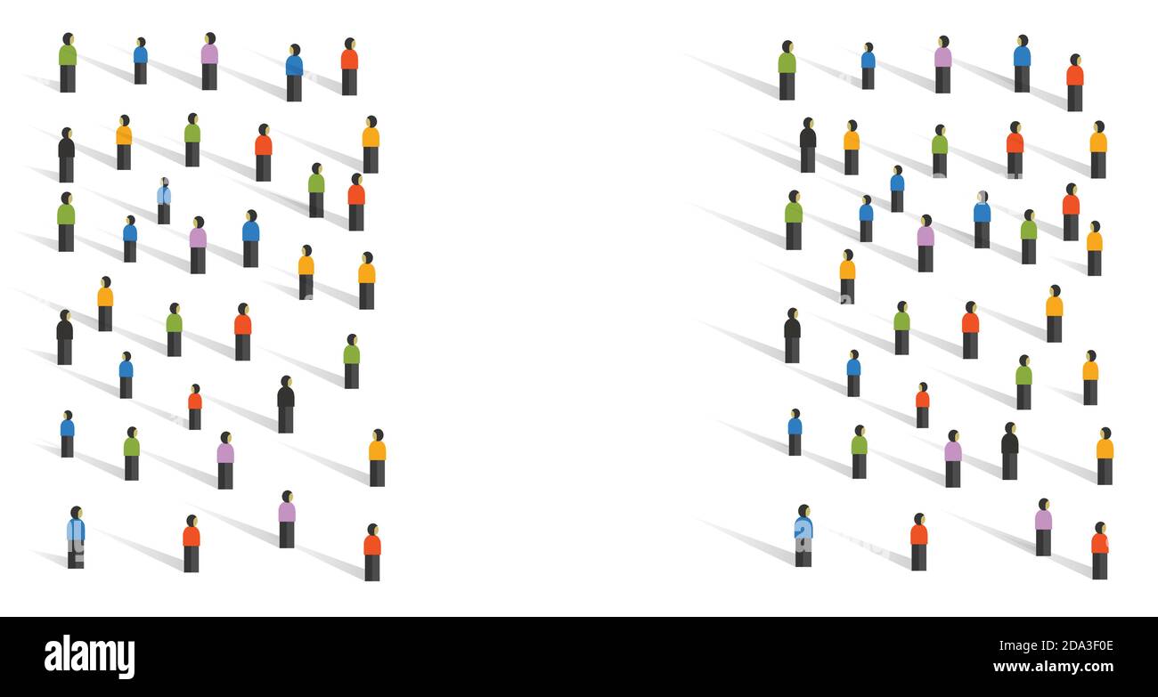 public backlash opponent rivalry concept in crowd standing at different ...