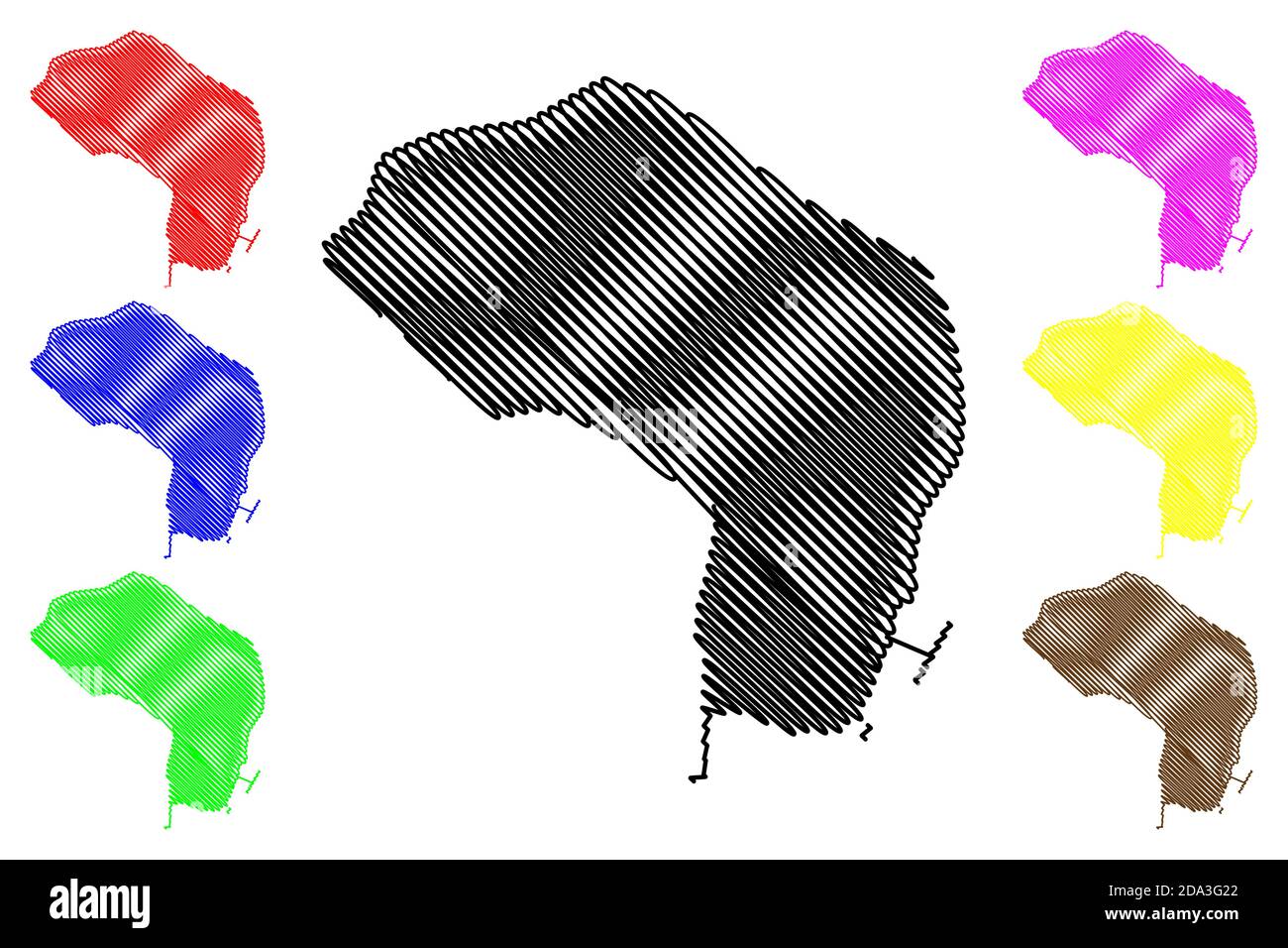 Banjul City (Republic of The Gambia, Banjul Division) map vector ...