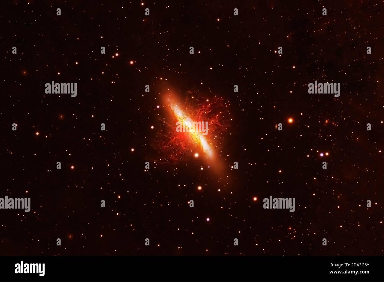 Red galaxy in deep space. Elements of this image furnished by NASA ...