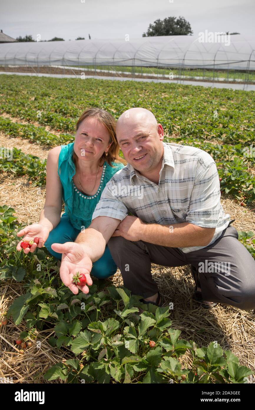 Farmer and his wife on the field hi-res stock photography and images ...