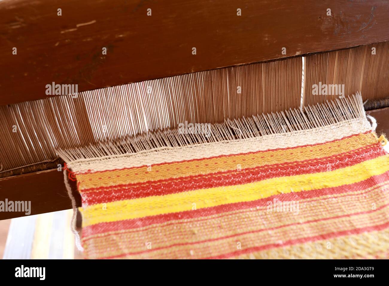 Details of retro loom In workshop, Russia Stock Photo - Alamy