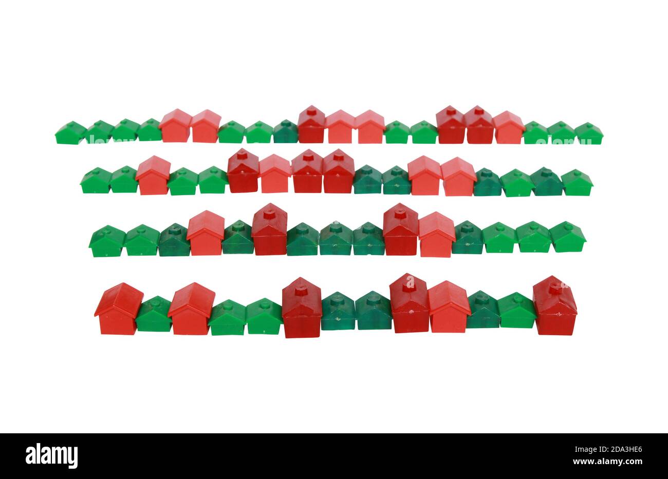 Closeup shot of real estate house figures on an isolated white surface ...