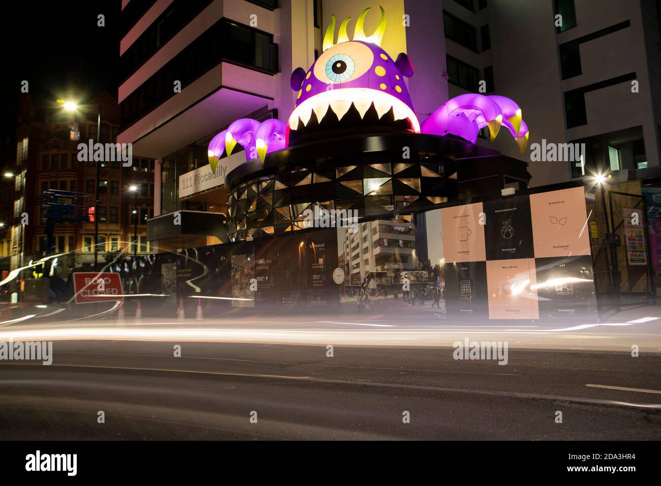 25/10/2020. Manchester, UK. Monster at 111 Piccadilly. Giant inflatable ...