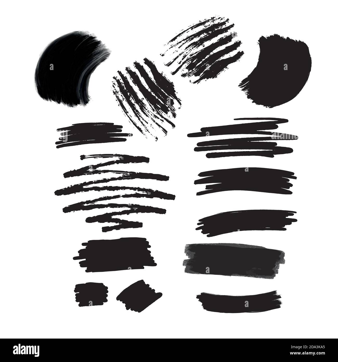 Collection of black paint, ink brush strokes Stock Vector Image & Art ...