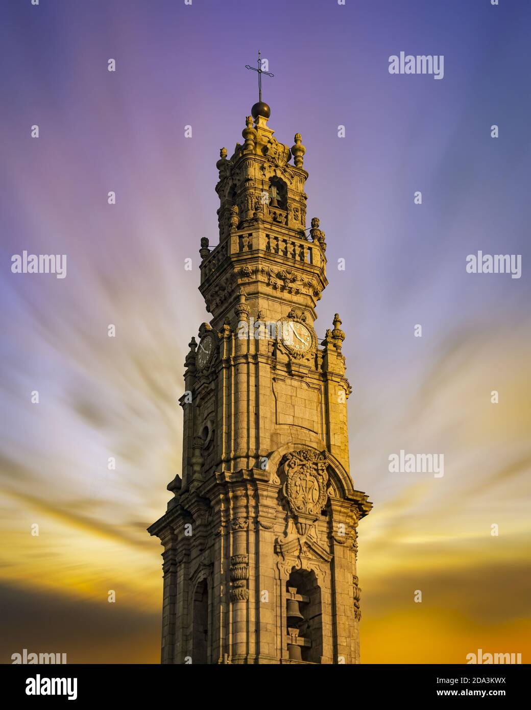 Vertical shot of Bell Tower in Porto, Portugal Stock Photo - Alamy